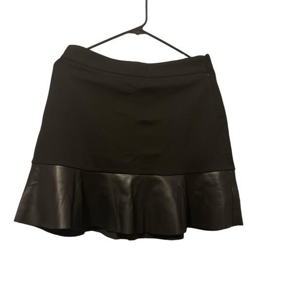 Michael Kors | Skirts | Michael Kors Faux Leather Ruffle Skirt Size ...